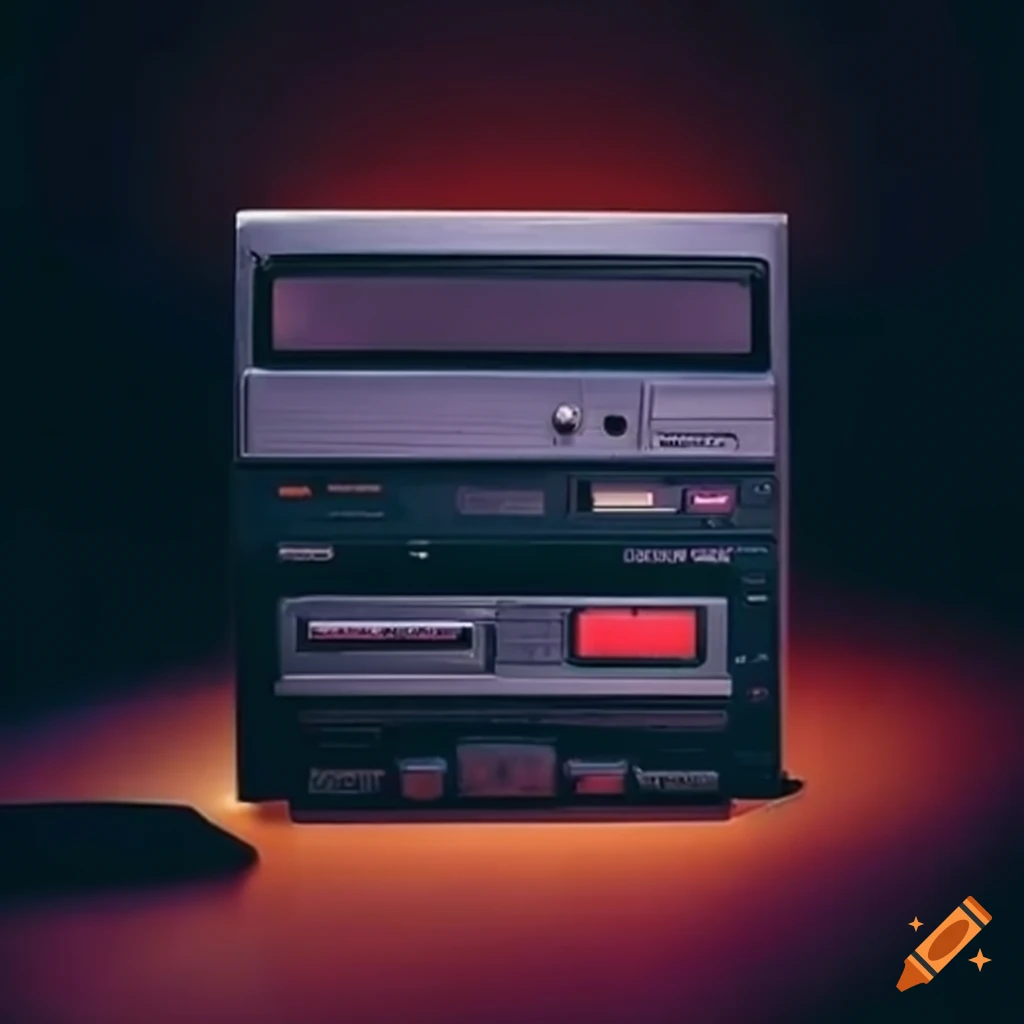 Vhs tape recorder from the 80s with display on Craiyon