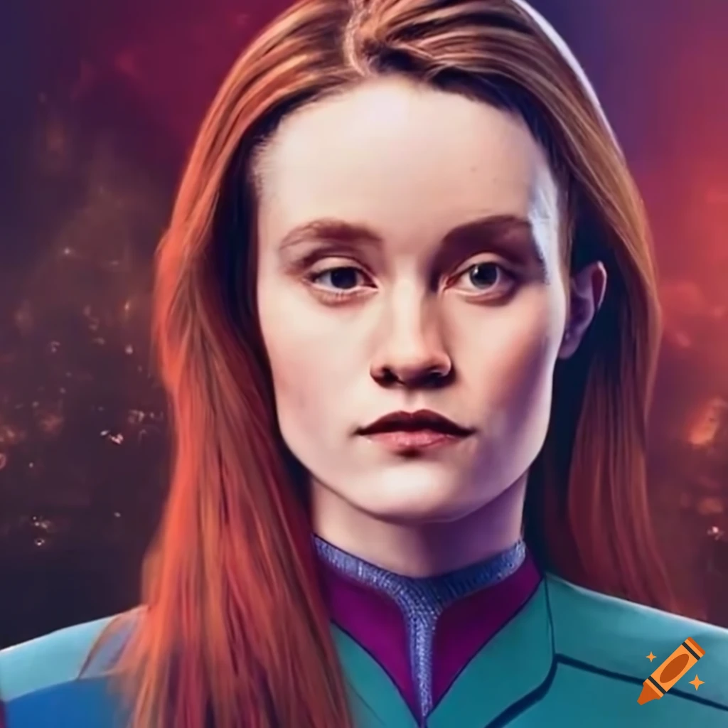 Sigrid portraying young Captain Kathryn Janeway in a vibrant Star Trek ...