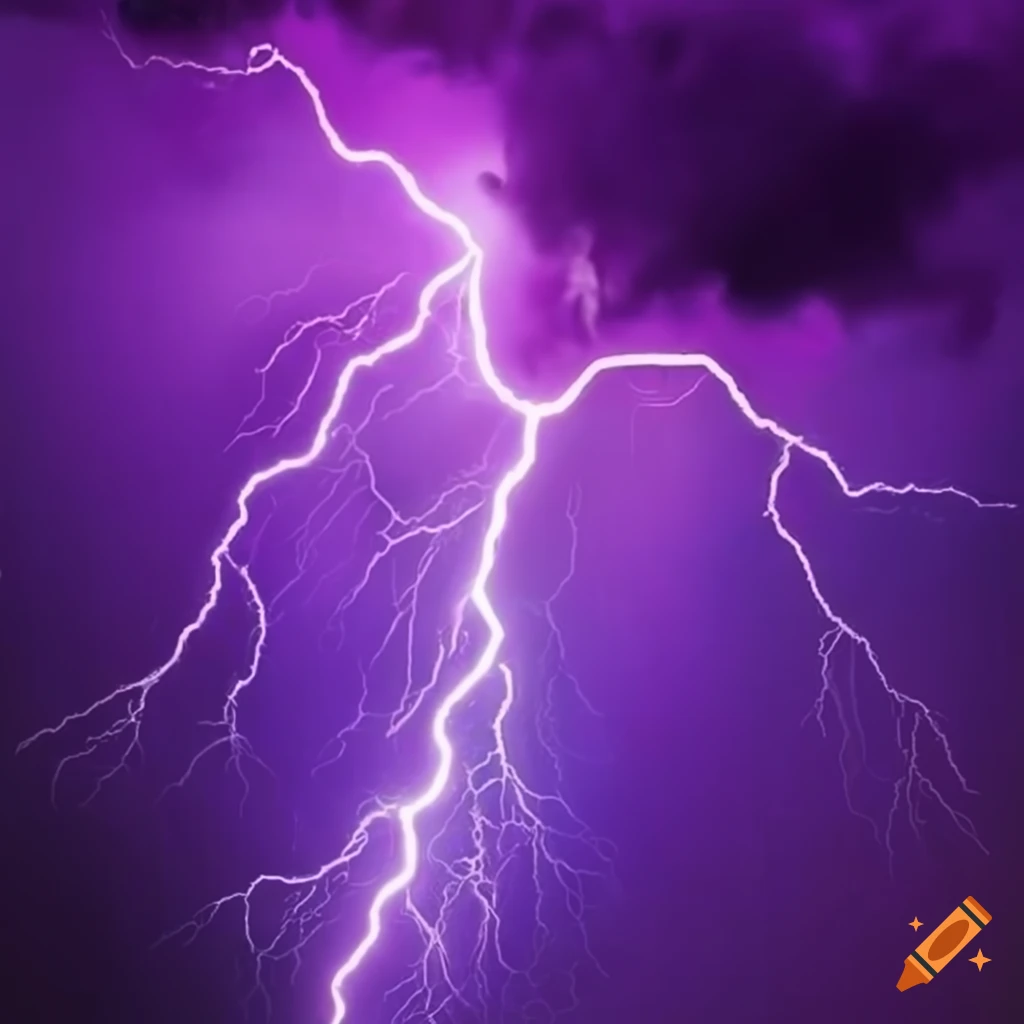 Purple lightning on Craiyon