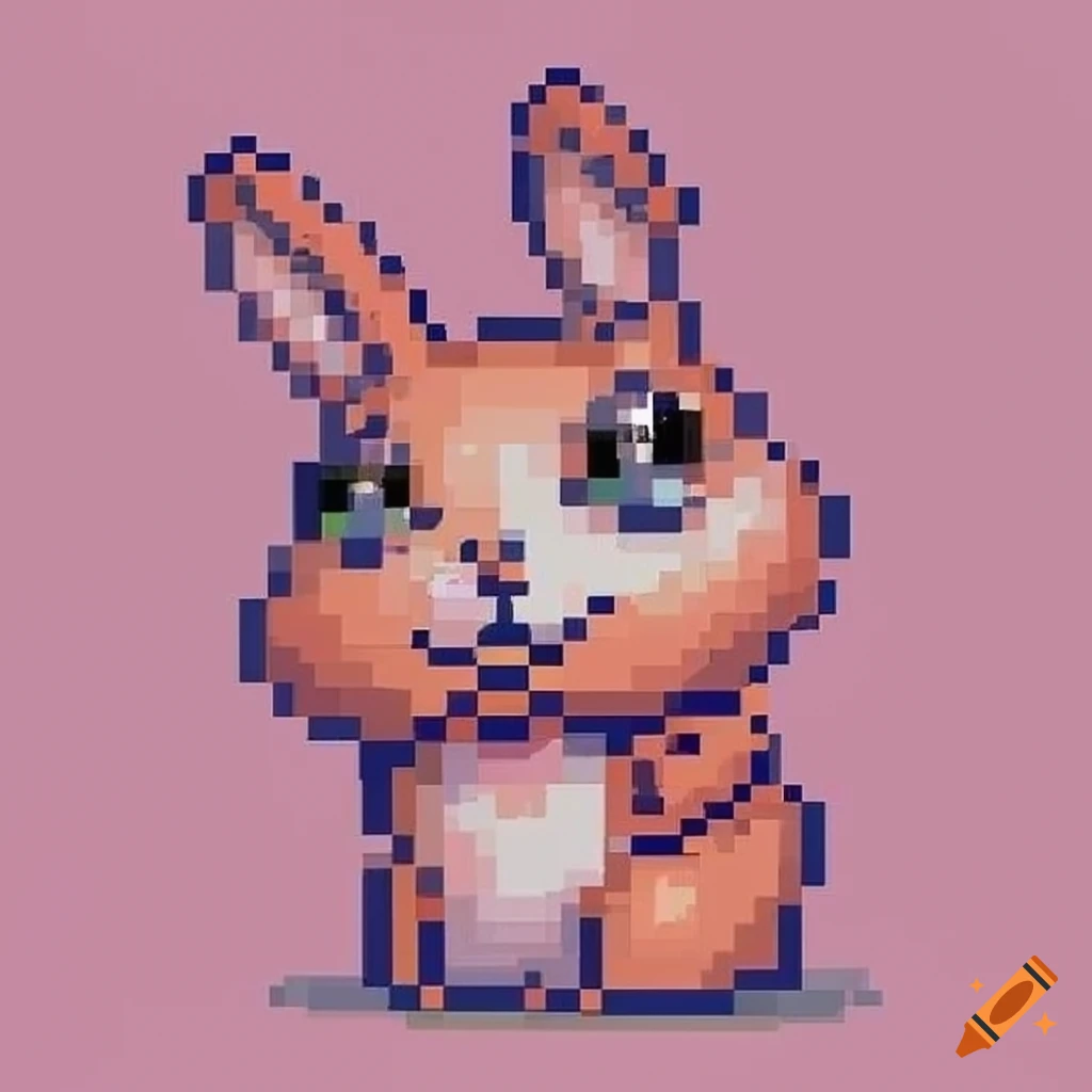 Bunnies in a coquette aesthetic pixel art on Craiyon