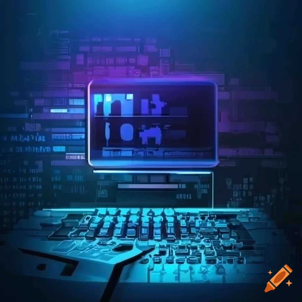 Programming code on a futuristic background on Craiyon