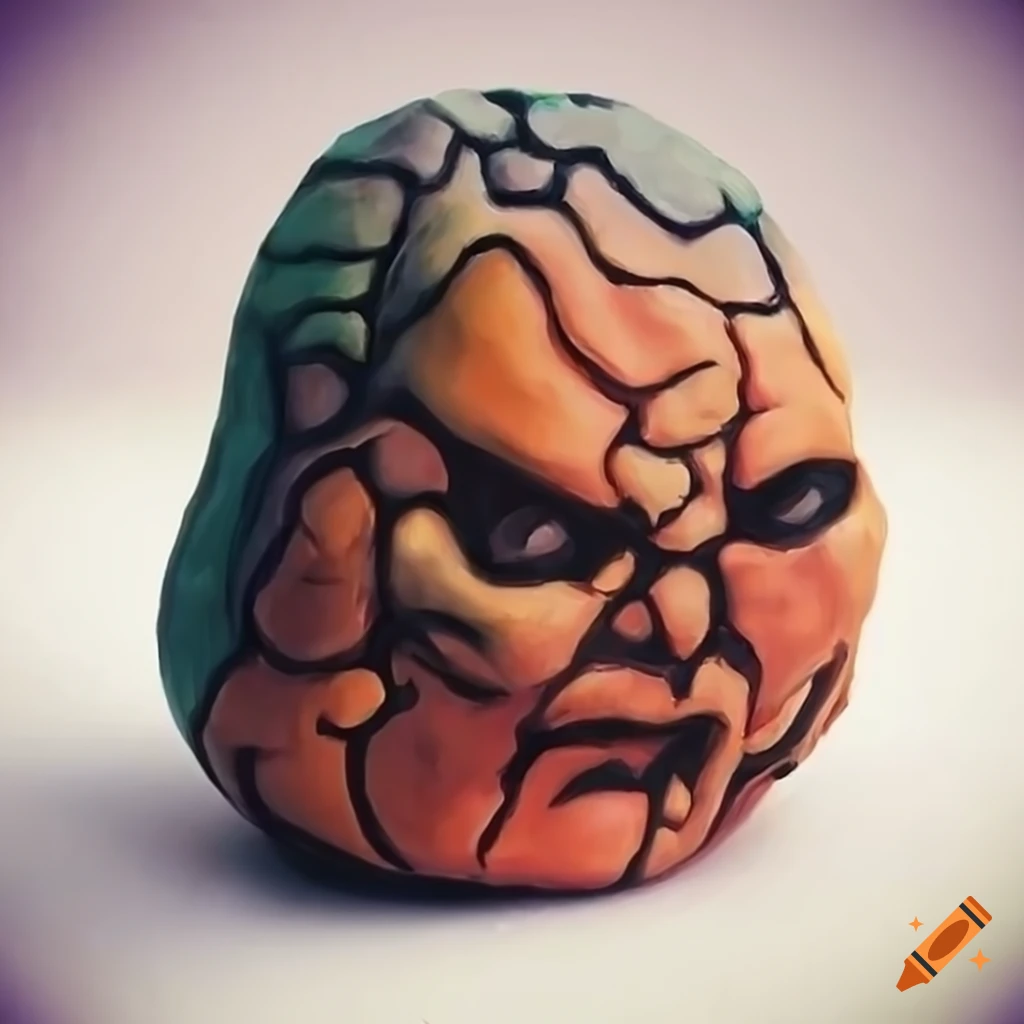 Painting of humanoid rocks on Craiyon