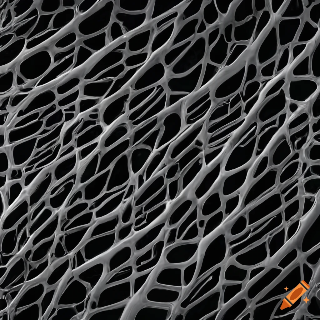 Detailed biomechanical rib texture in black and white on Craiyon