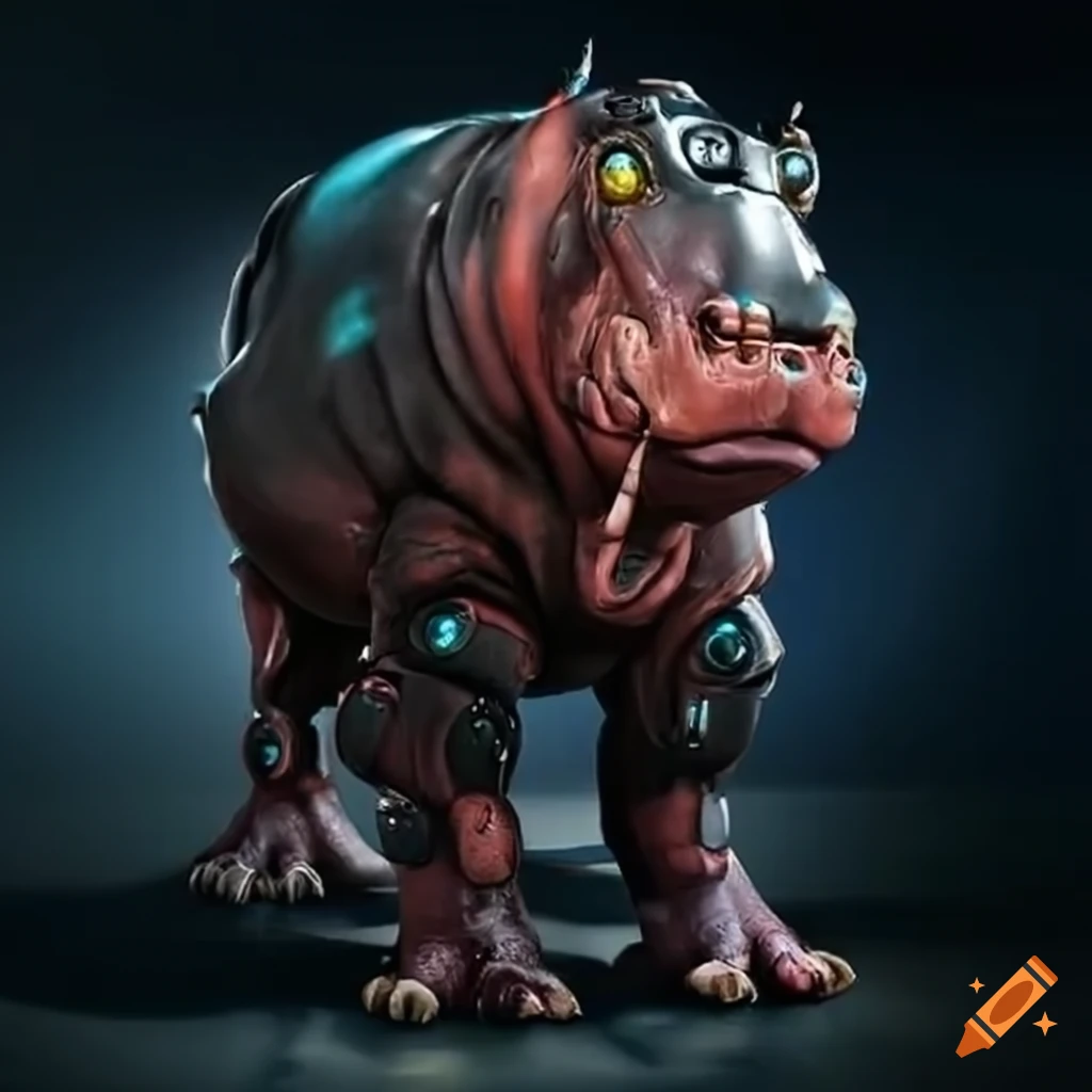 Cyborg hippo on Craiyon