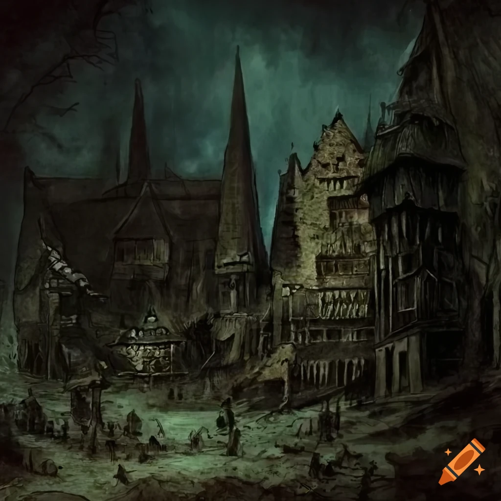 Dark fantasy horror scene with medieval renaissance atmosphere by ian ...