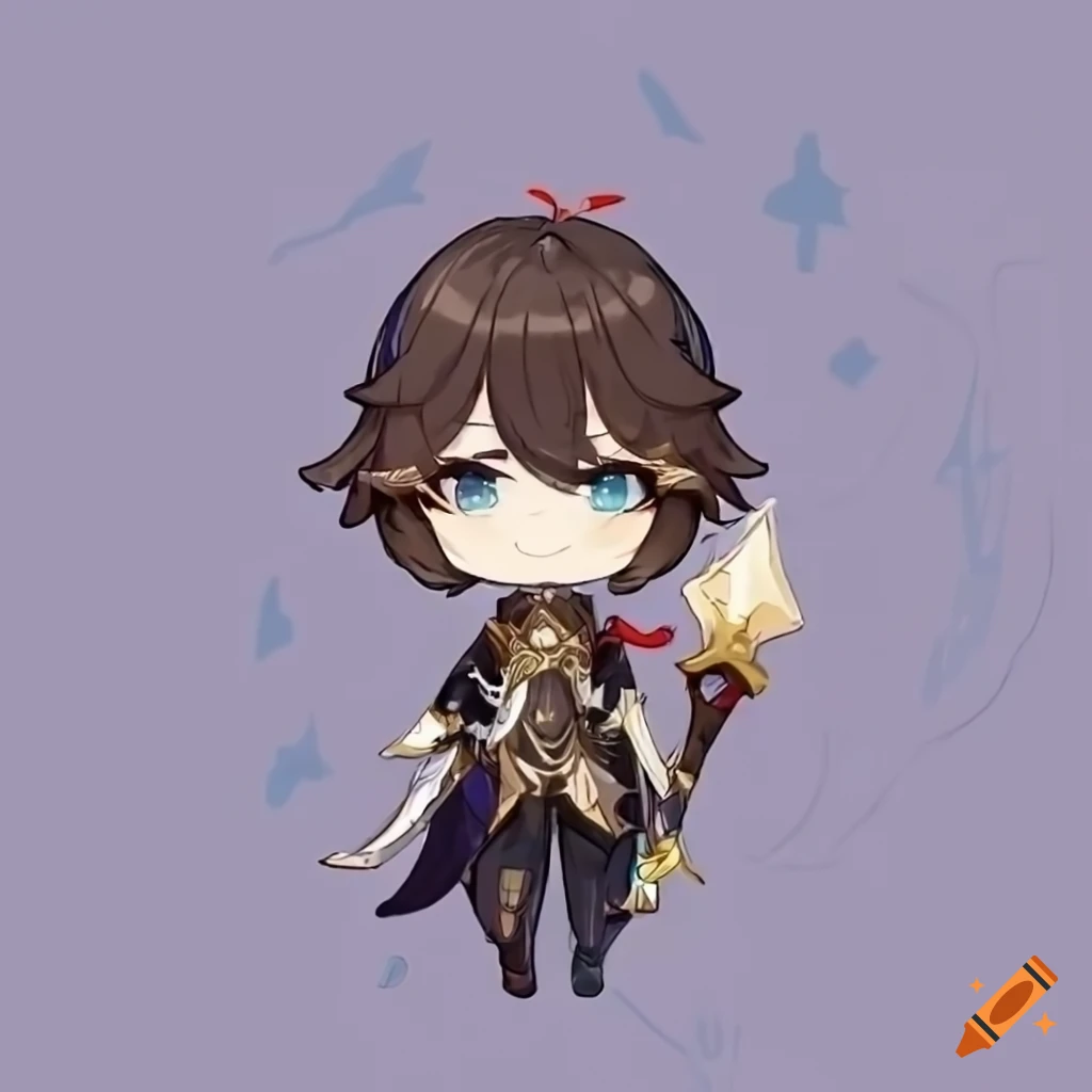 Genshin impact chibi wanderer on Craiyon