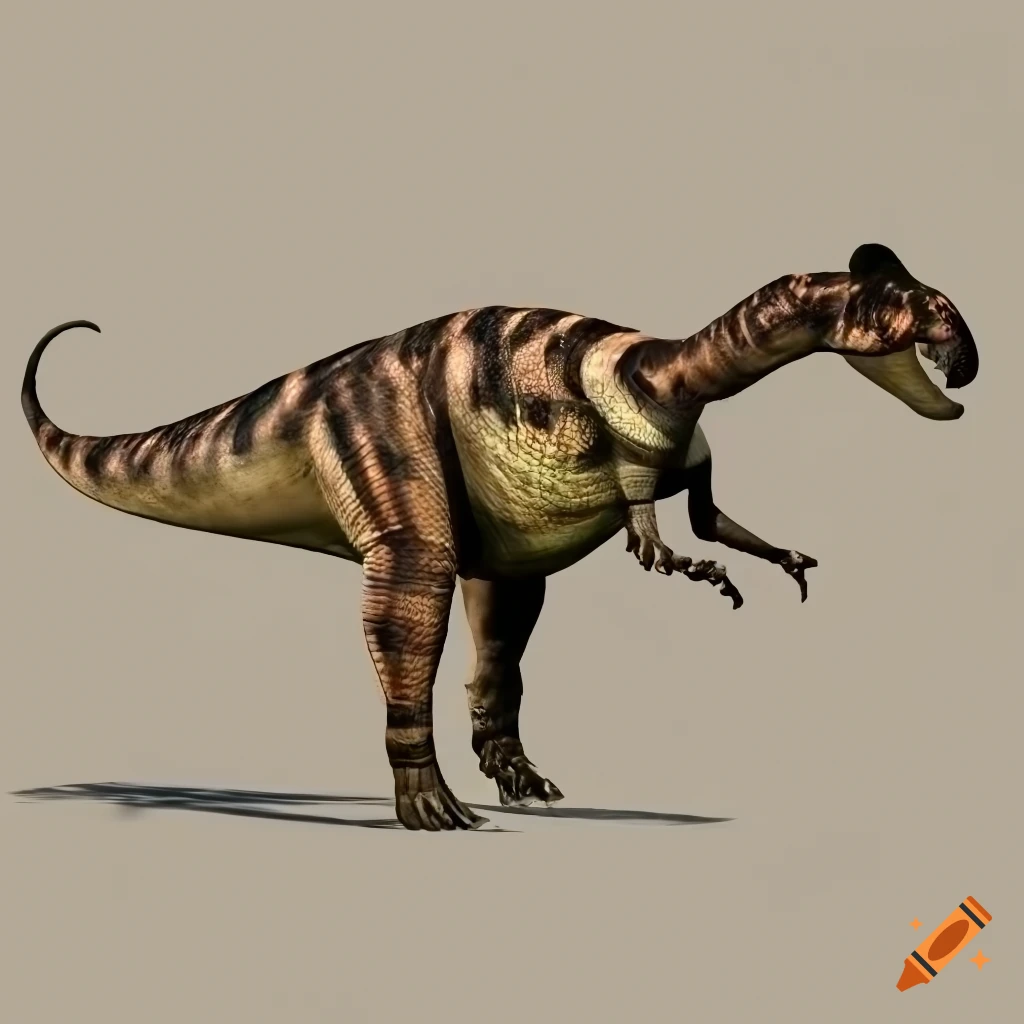 Hadrosaurus dinosaur with intricate colorful pattern and detailed scaly ...