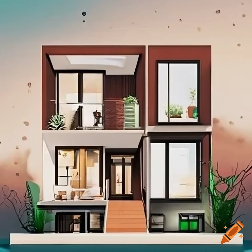 Architectural 2D plan for a spacious open house with high ceiling ...