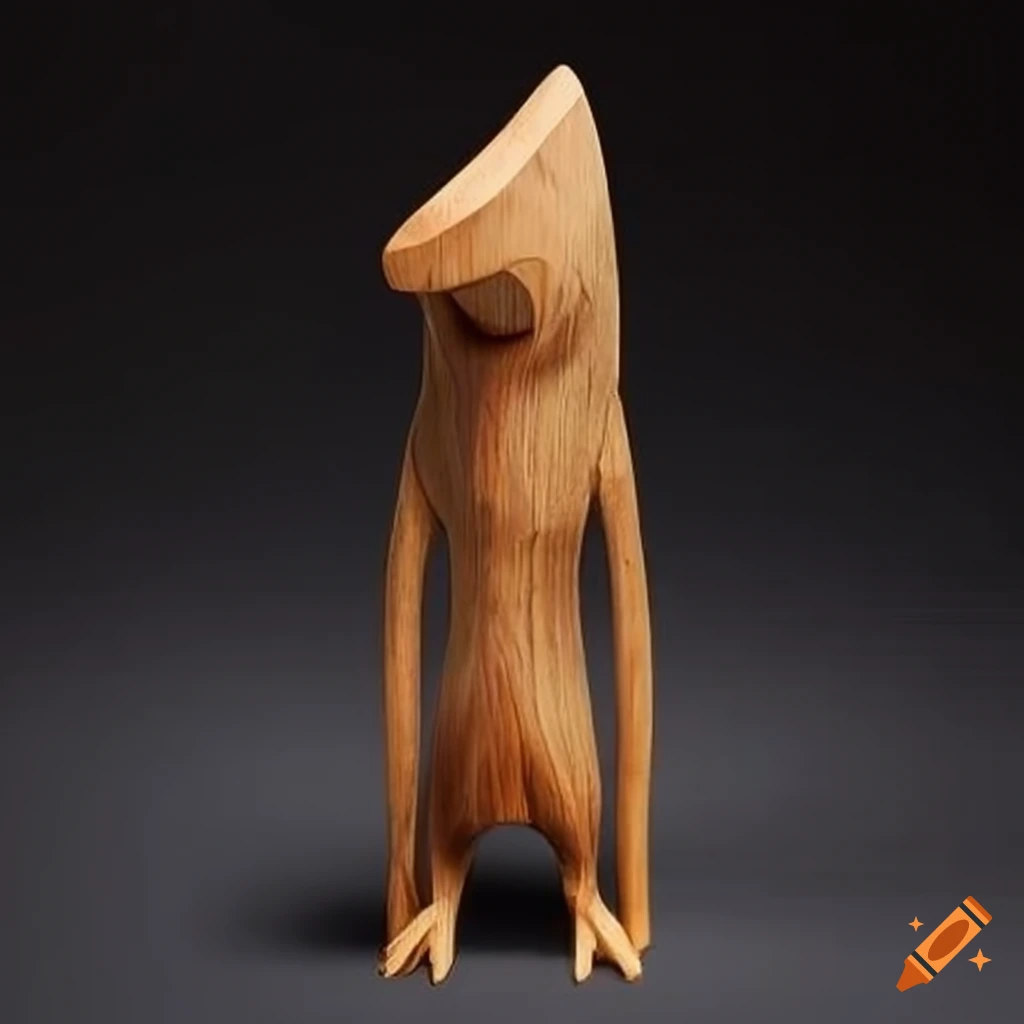Sculpted wooden creature on Craiyon