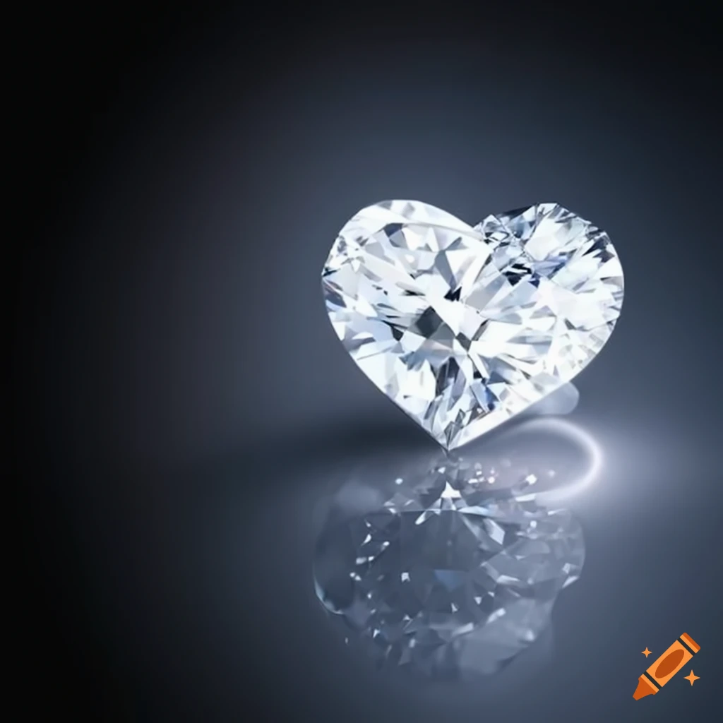 Sparkling heart-shaped diamond on Craiyon