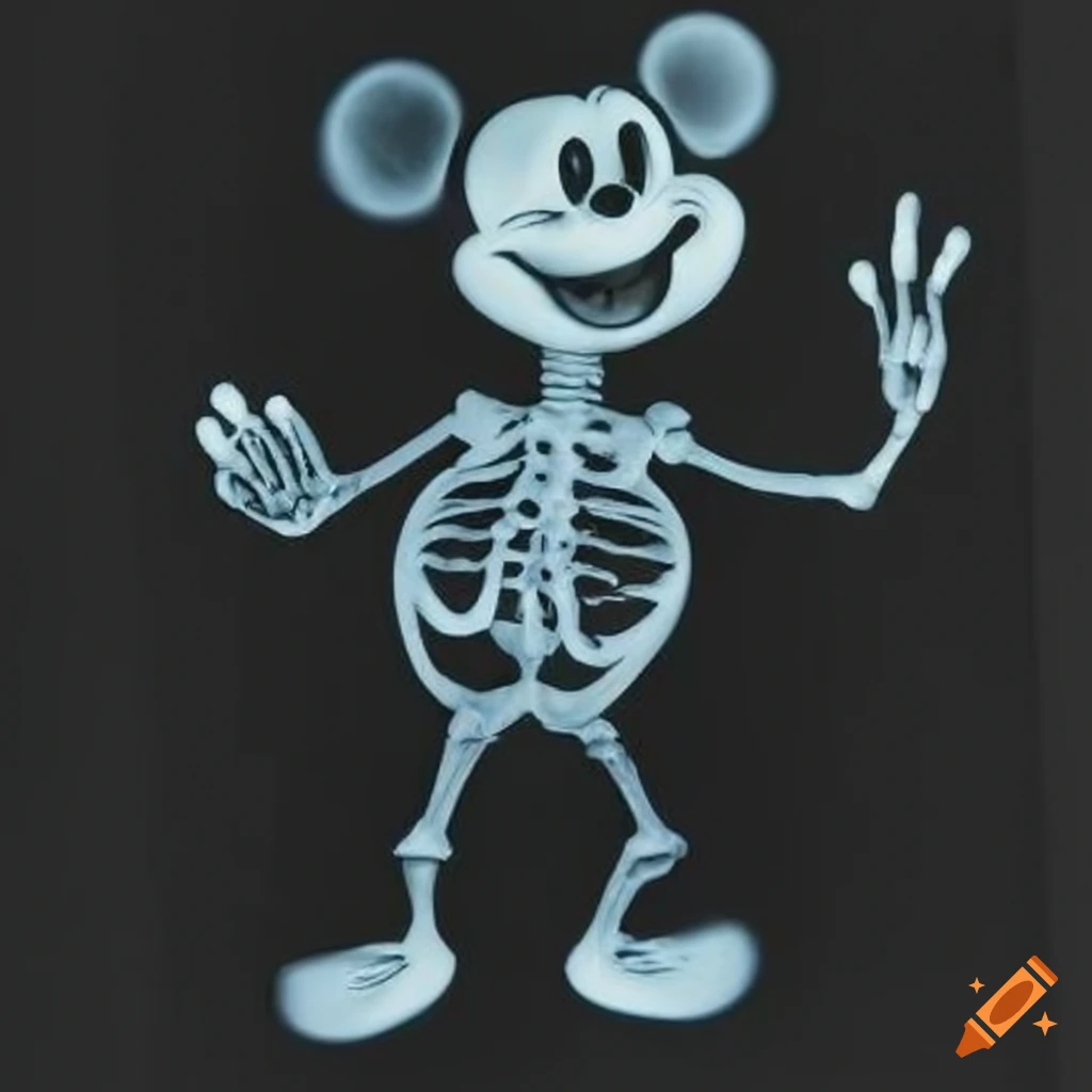 X-ray of Mickey Mouse's skeleton on Craiyon