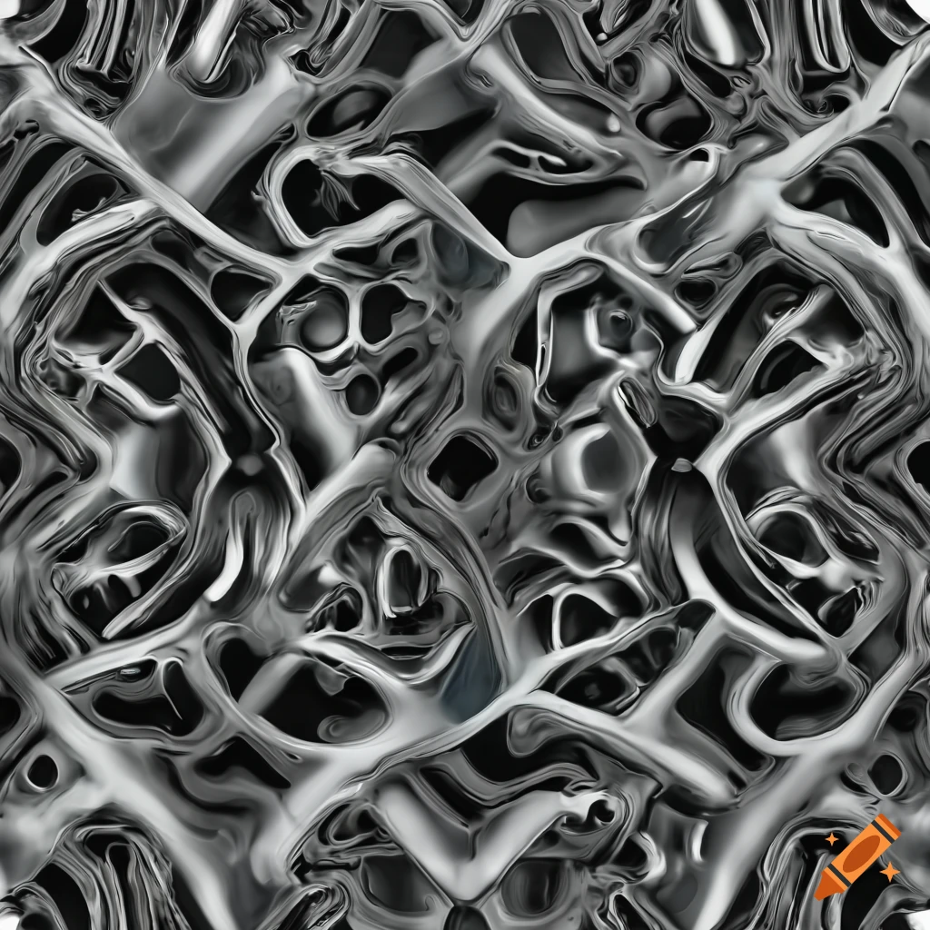 Detailed biomechanical rib texture in black and white on Craiyon