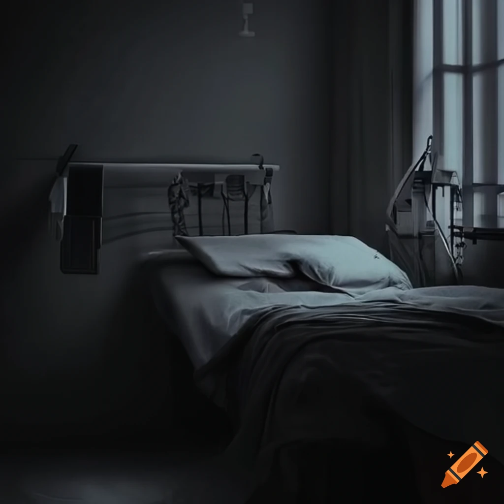Dark aesthetic hospital bedroom on Craiyon