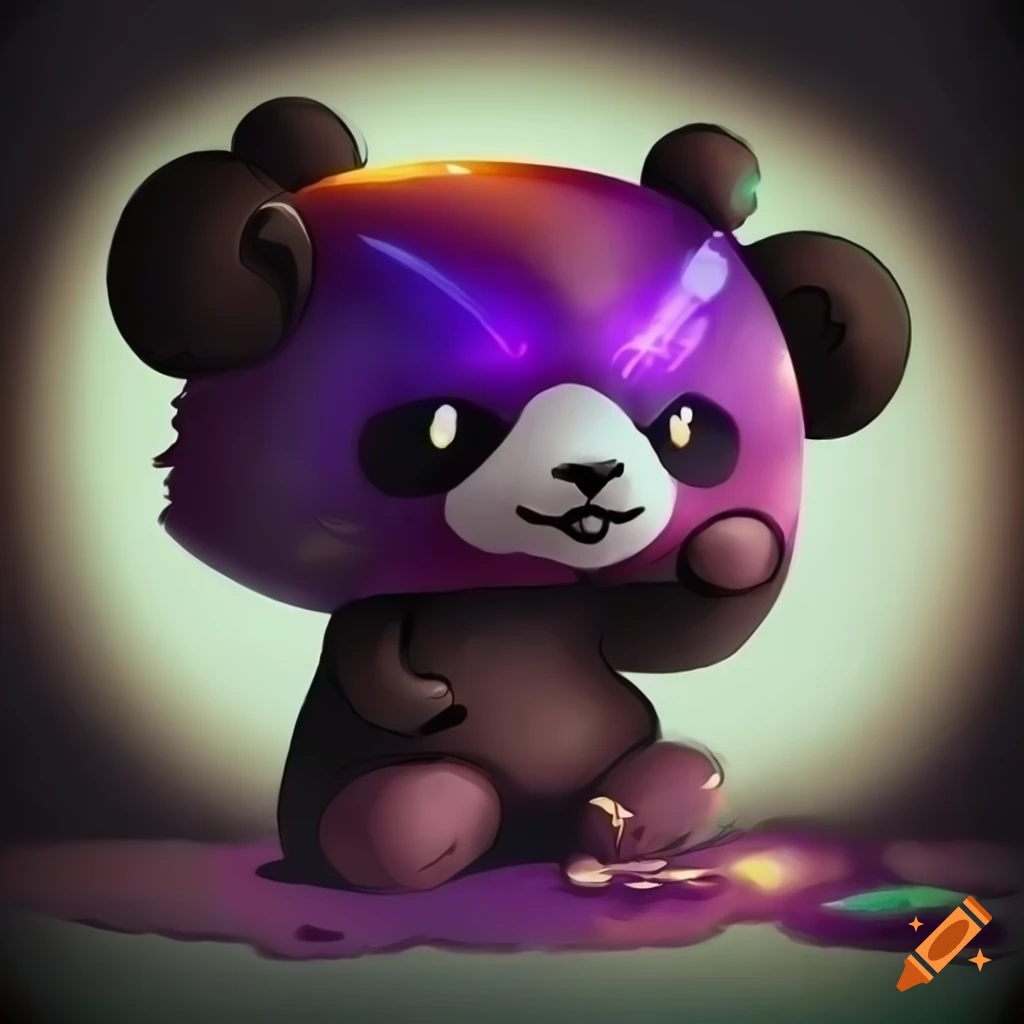 Illustration of a panda with dark magic vibes on Craiyon