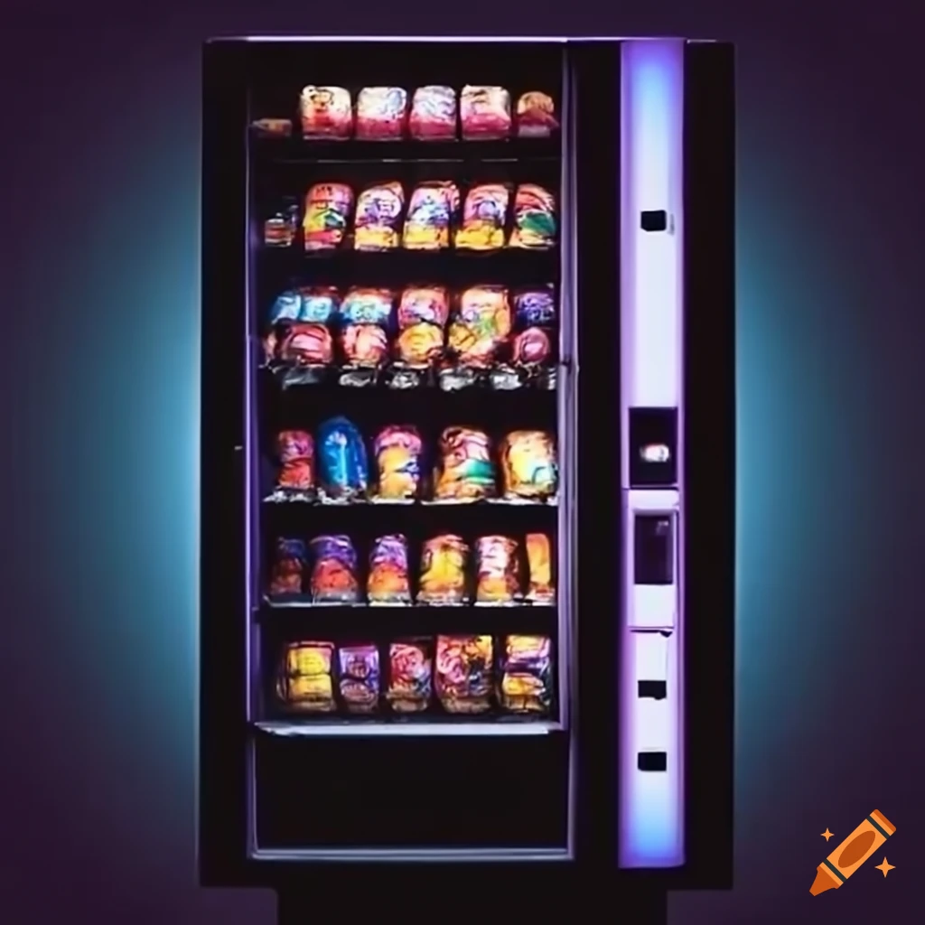 Highly detailed front view of a vhs vending machine on Craiyon