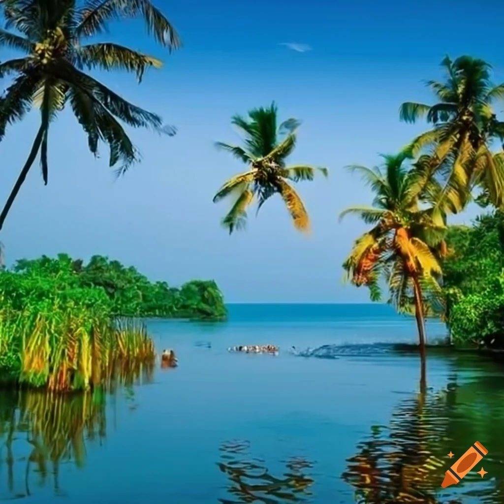 Kerala beach landscape on Craiyon