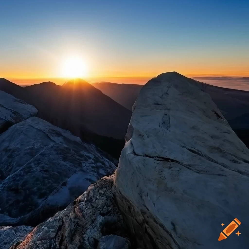 40-year-old man standing on a rock in the sierra nevada at sunrise on ...