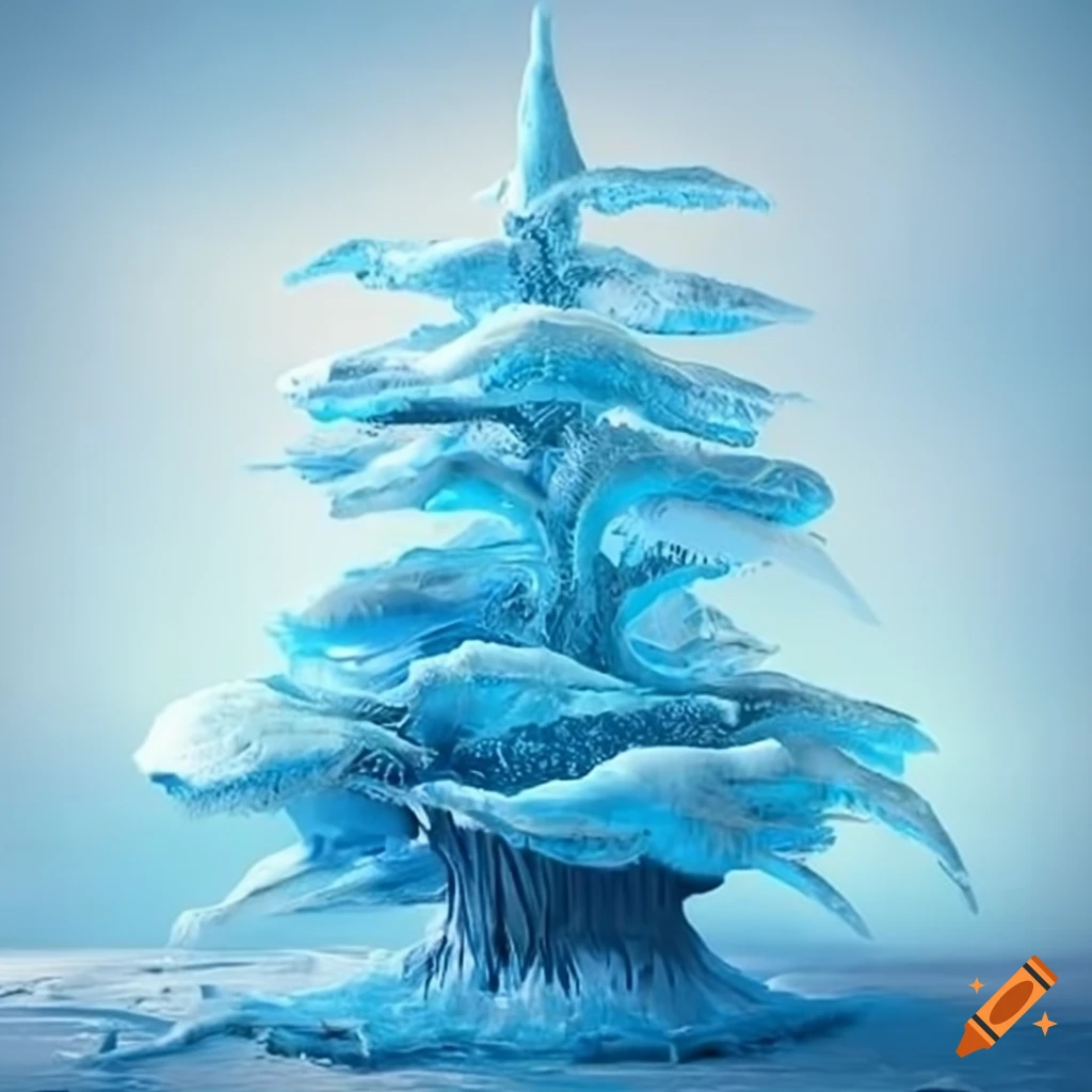 Ice fantasy tree on Craiyon