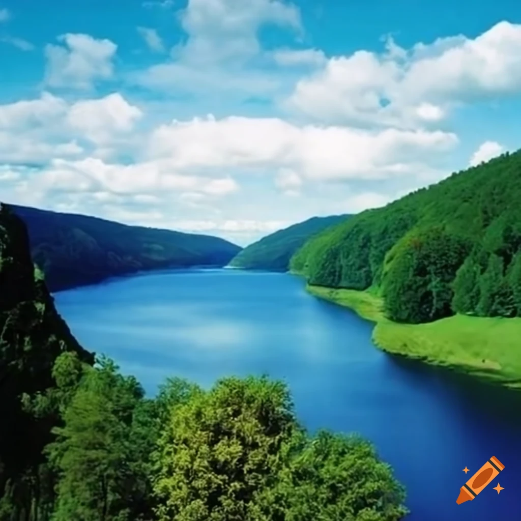 Scenic view of a picturesque landscape on Craiyon