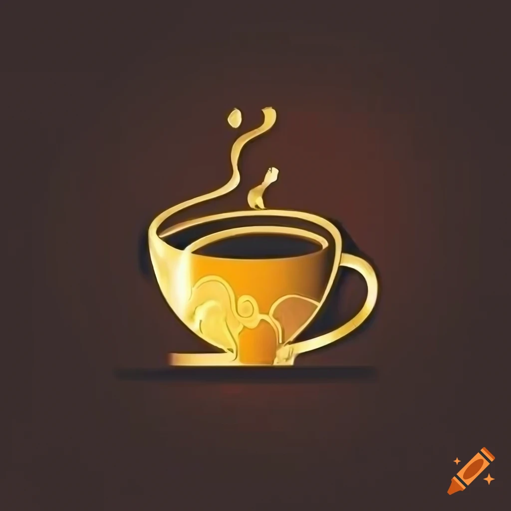 Golden coffee logo on Craiyon