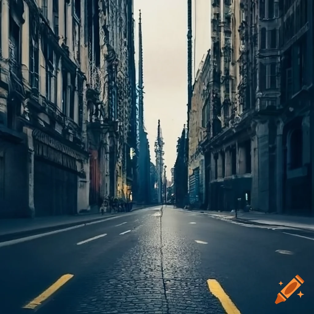 Street with beautiful buildings on Craiyon