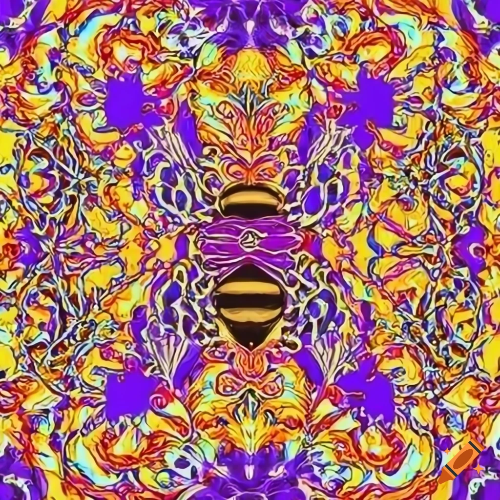Symmetrical bee face with geometric patterns in san francisco poster ...