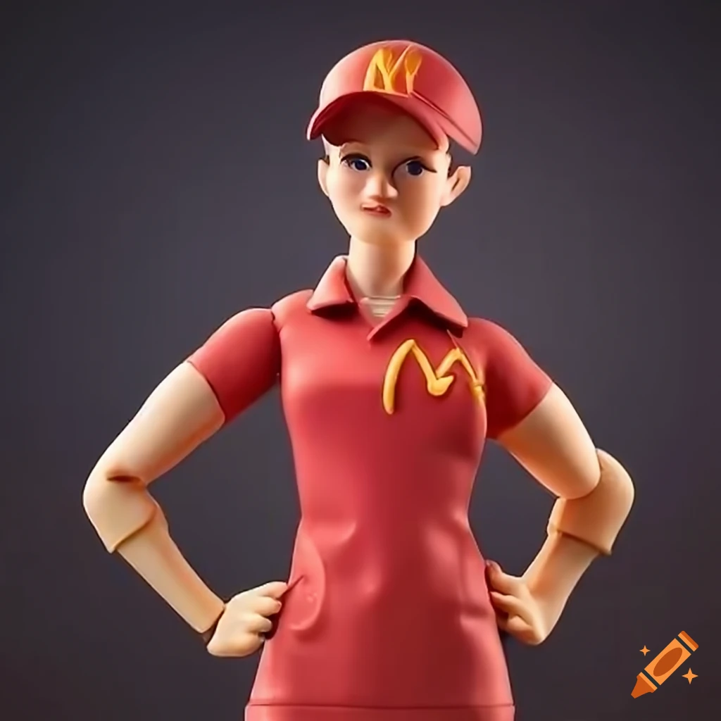 Posable mcdonald's employee action figure on Craiyon