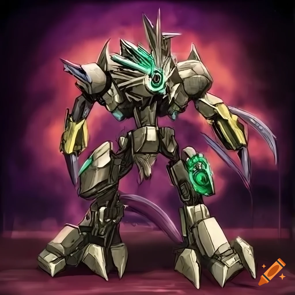 Wind-themed yu-gi-oh mech art on Craiyon