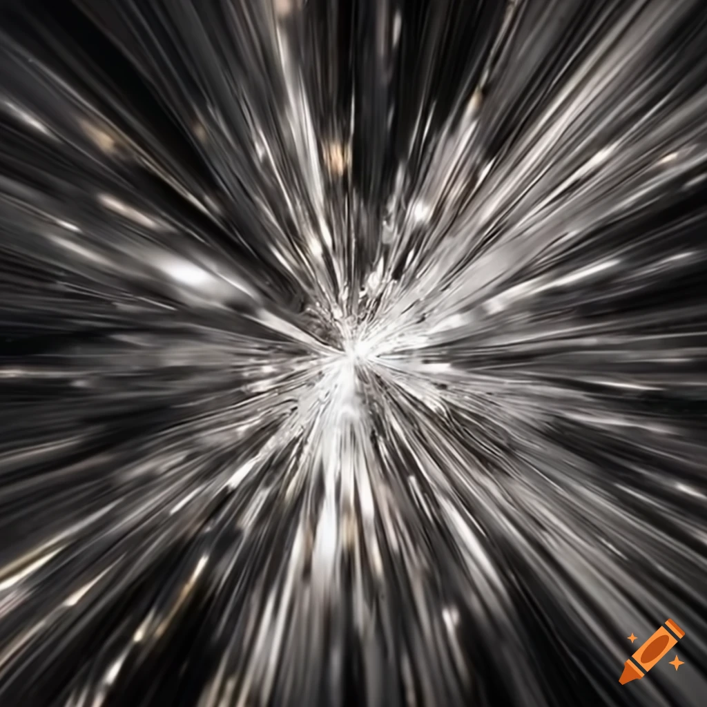 Shiny silver explosion in a stunning close-up on Craiyon