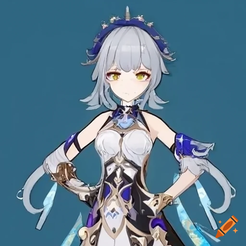 Genshin impact character with gray hair and cryo vision from mondstadt ...