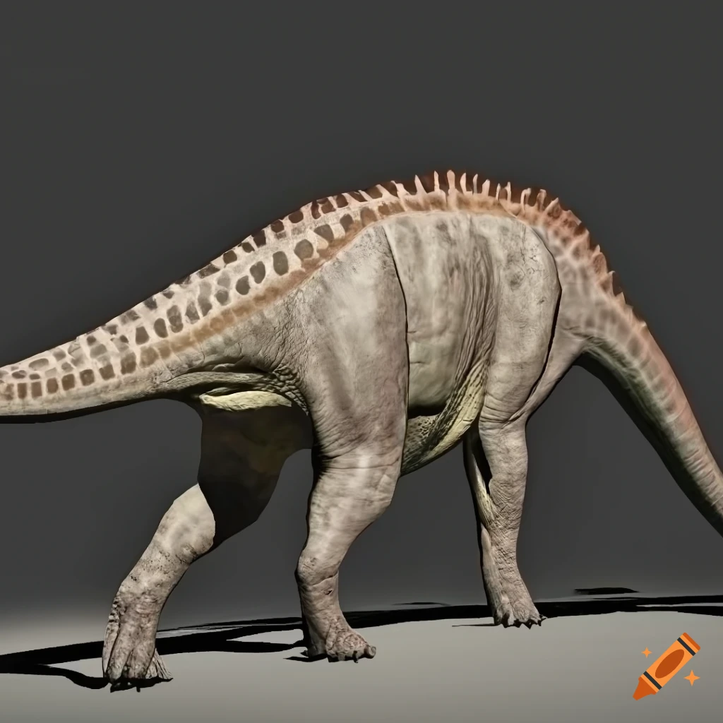 Colorful Hadrosaurus dinosaur with detailed scaly skin in warm morning ...