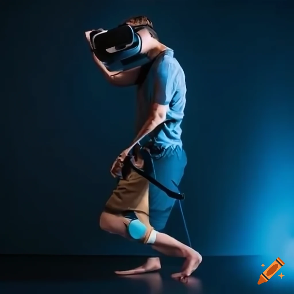 Man using vr headset for rehabilitation on Craiyon