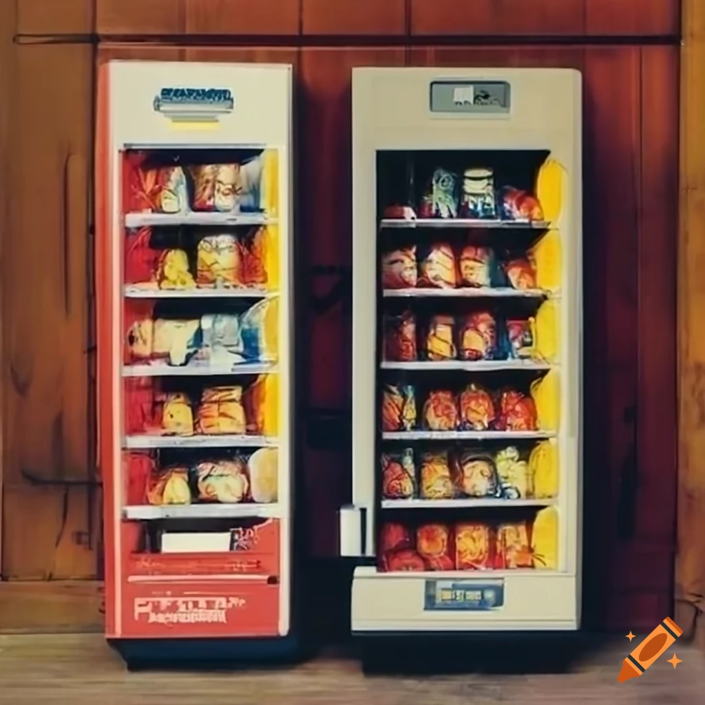 Vintage vending machines in 70s london on Craiyon