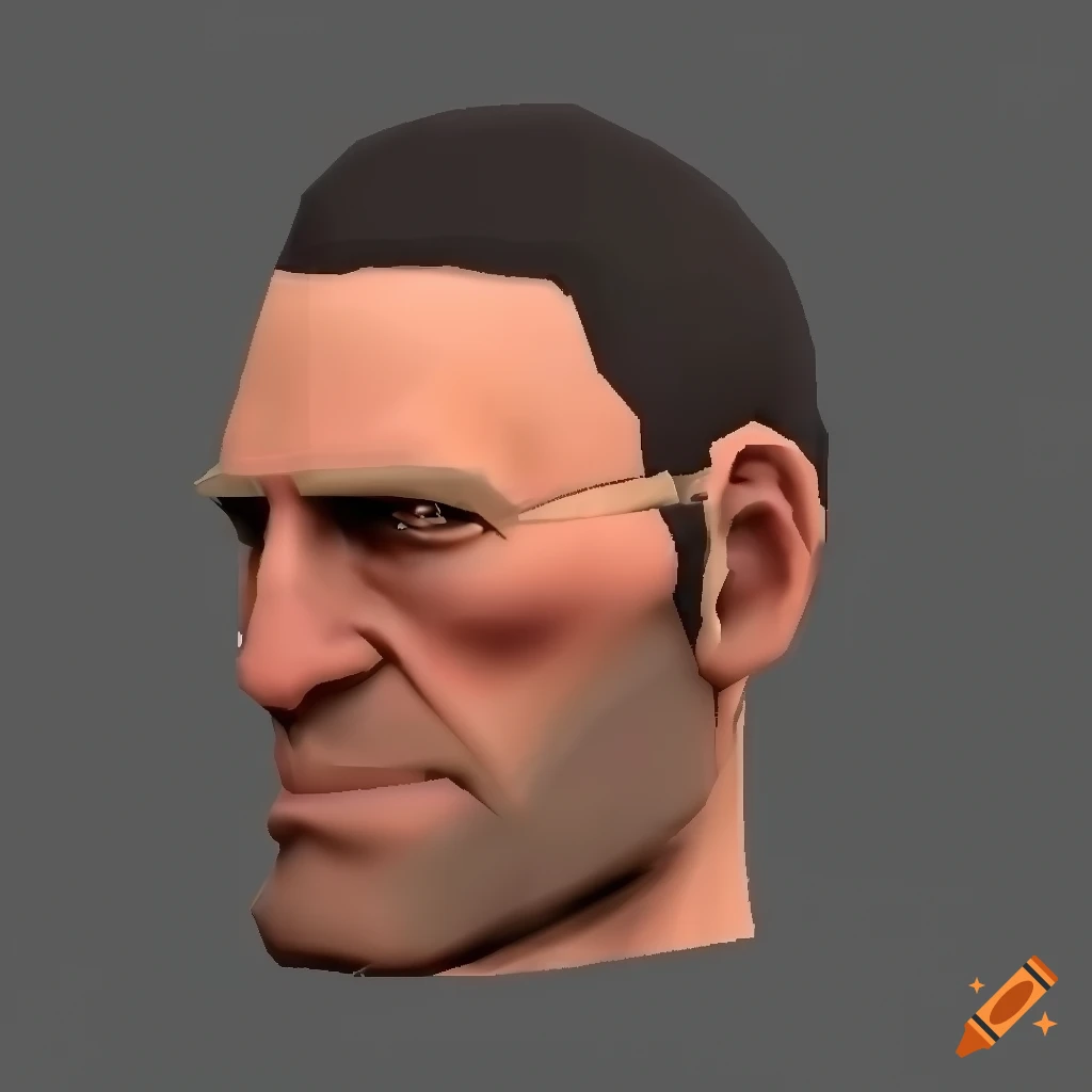 Side view of a face texture in team fortress 2 style on Craiyon
