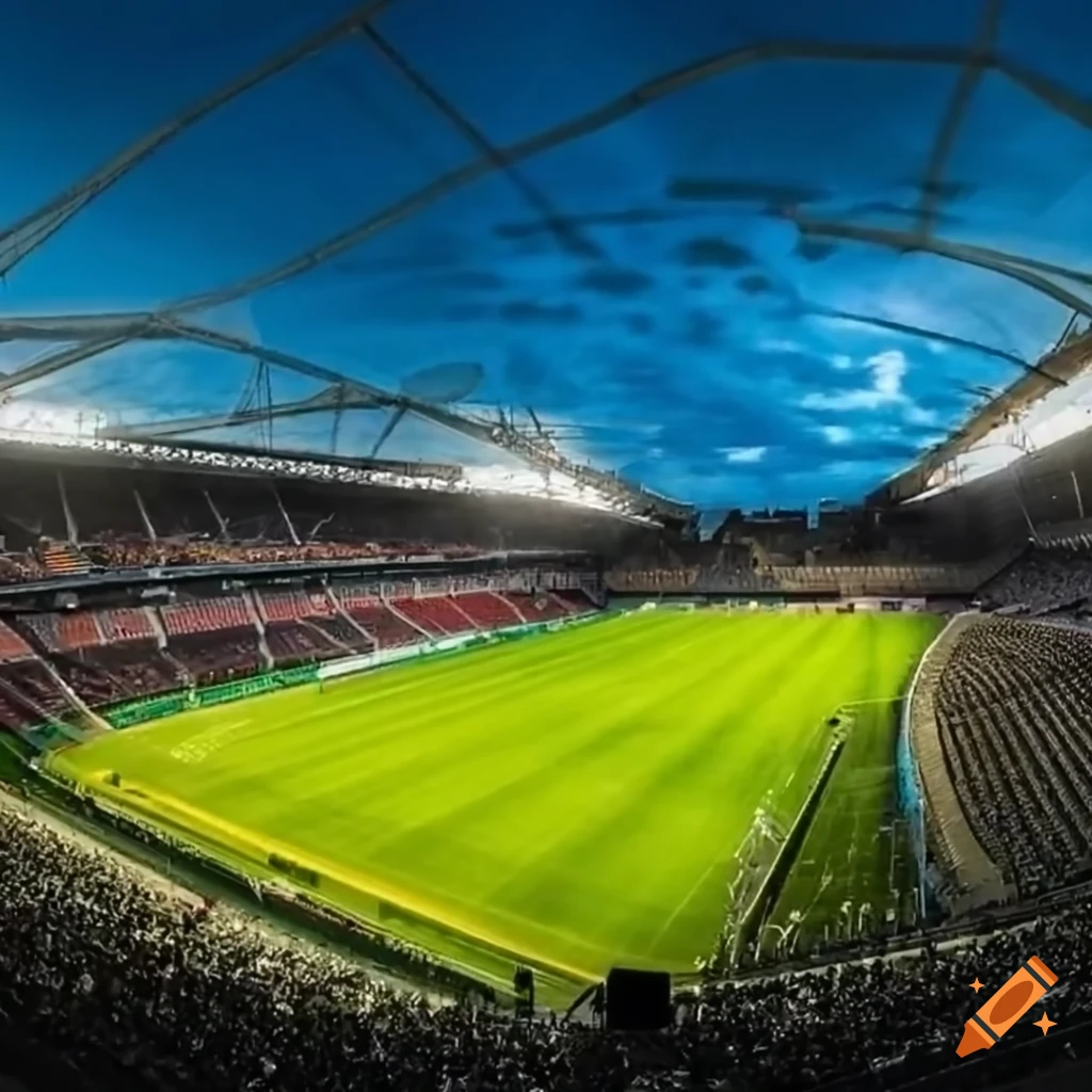 Bird's eye view of a 27000 capacity stadium with 17000 seats and no ...