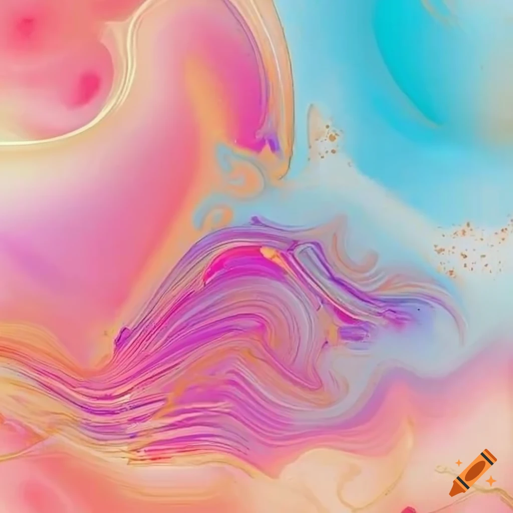 Abstract digital art with gold lines and watercolor palette on Craiyon