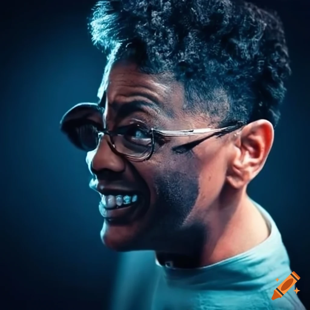 Clever comedian performing on stage on Craiyon