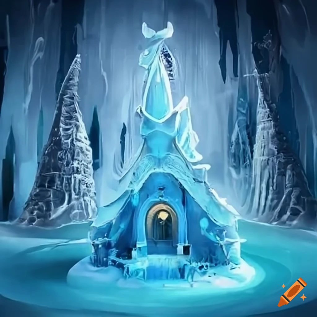 Ice fantasy house on Craiyon