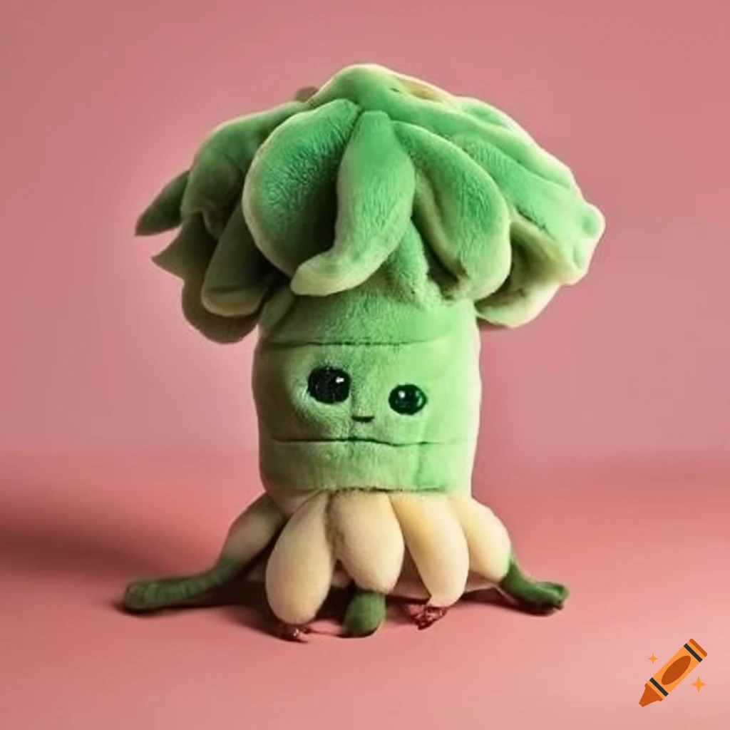 Mandragora squid plush toy with moss plant on Craiyon