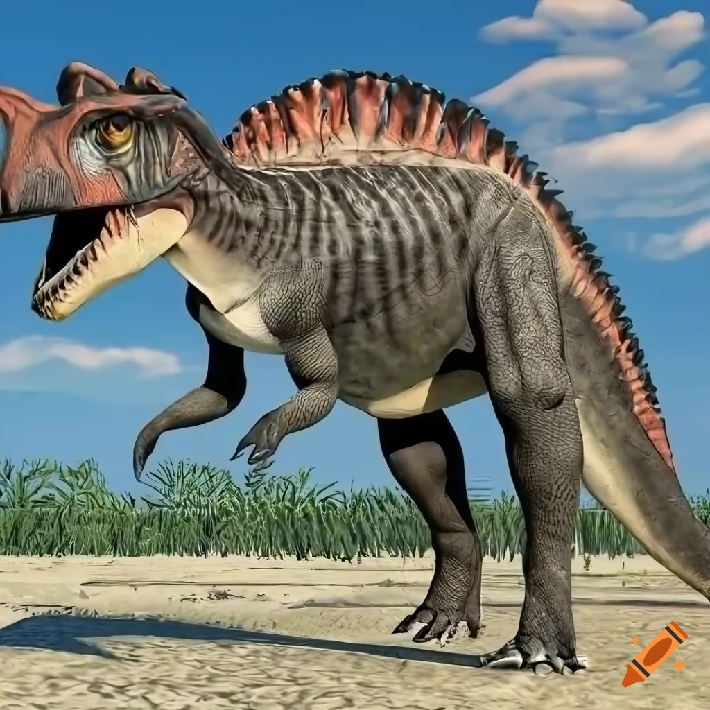 Colorful hadrosaurus dinosaur in warm morning light on Craiyon