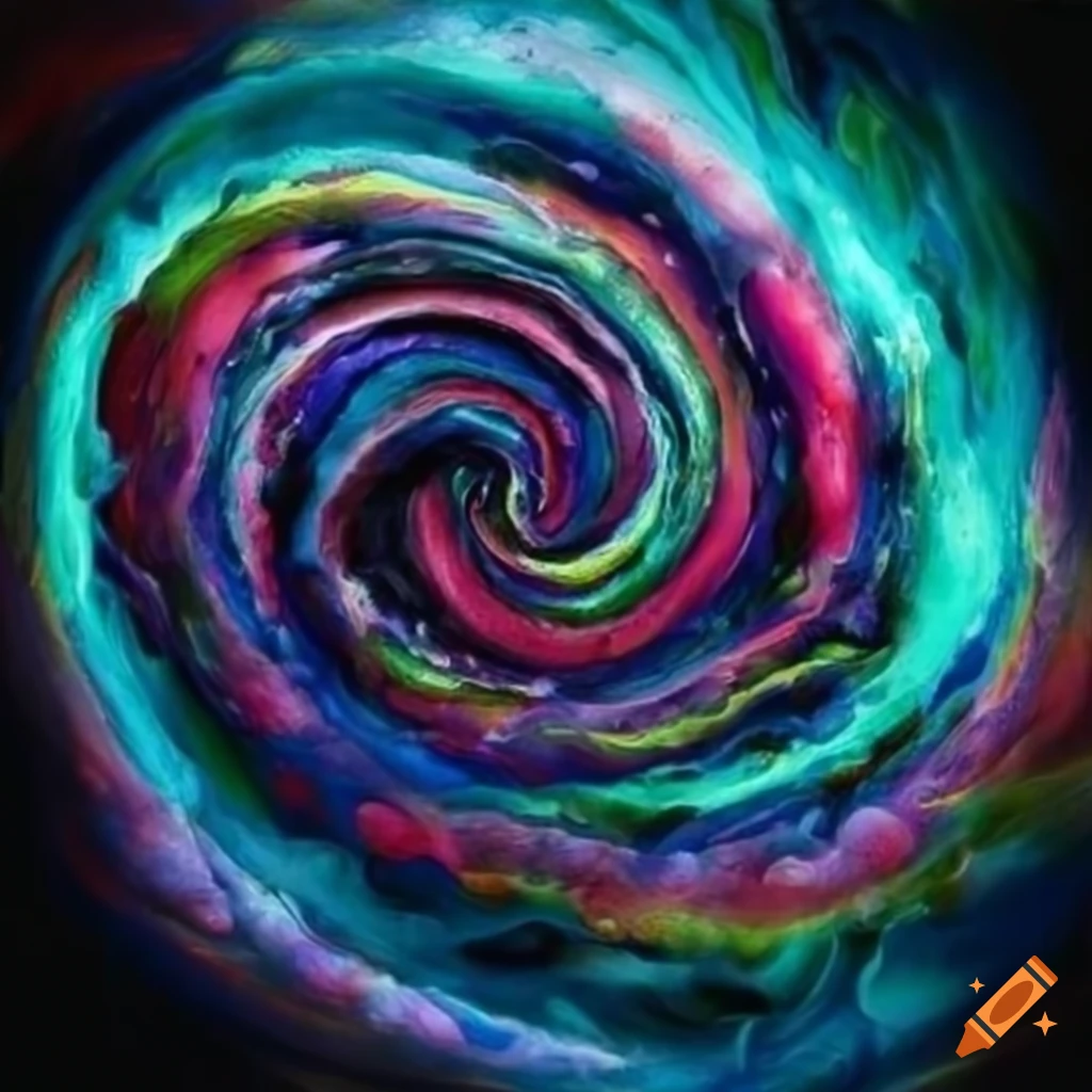 Exploding swirl of color representing inspiration and wonder on Craiyon