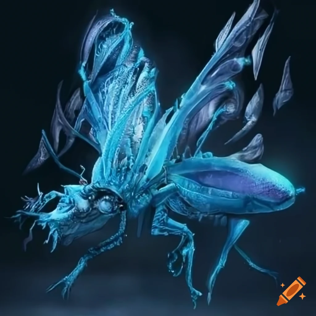 Ice fantasy insect on Craiyon