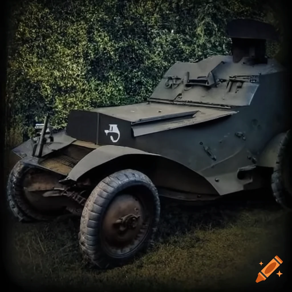 Historic armored cars from world war i with machine guns on Craiyon