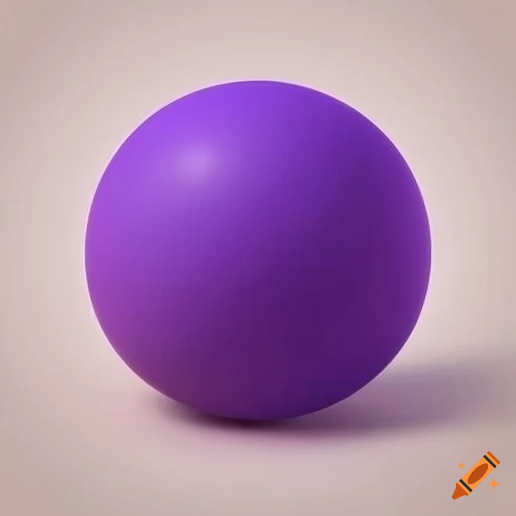 Purple round 3d ball with a matte finish on Craiyon