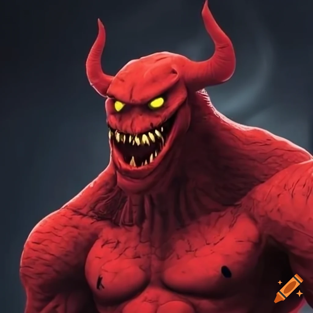 Gigantic red monster on Craiyon