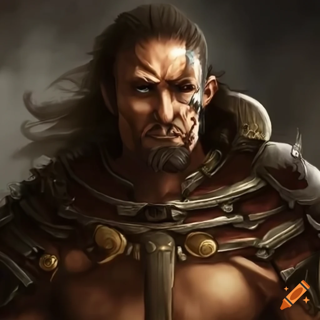 Human warrior on Craiyon