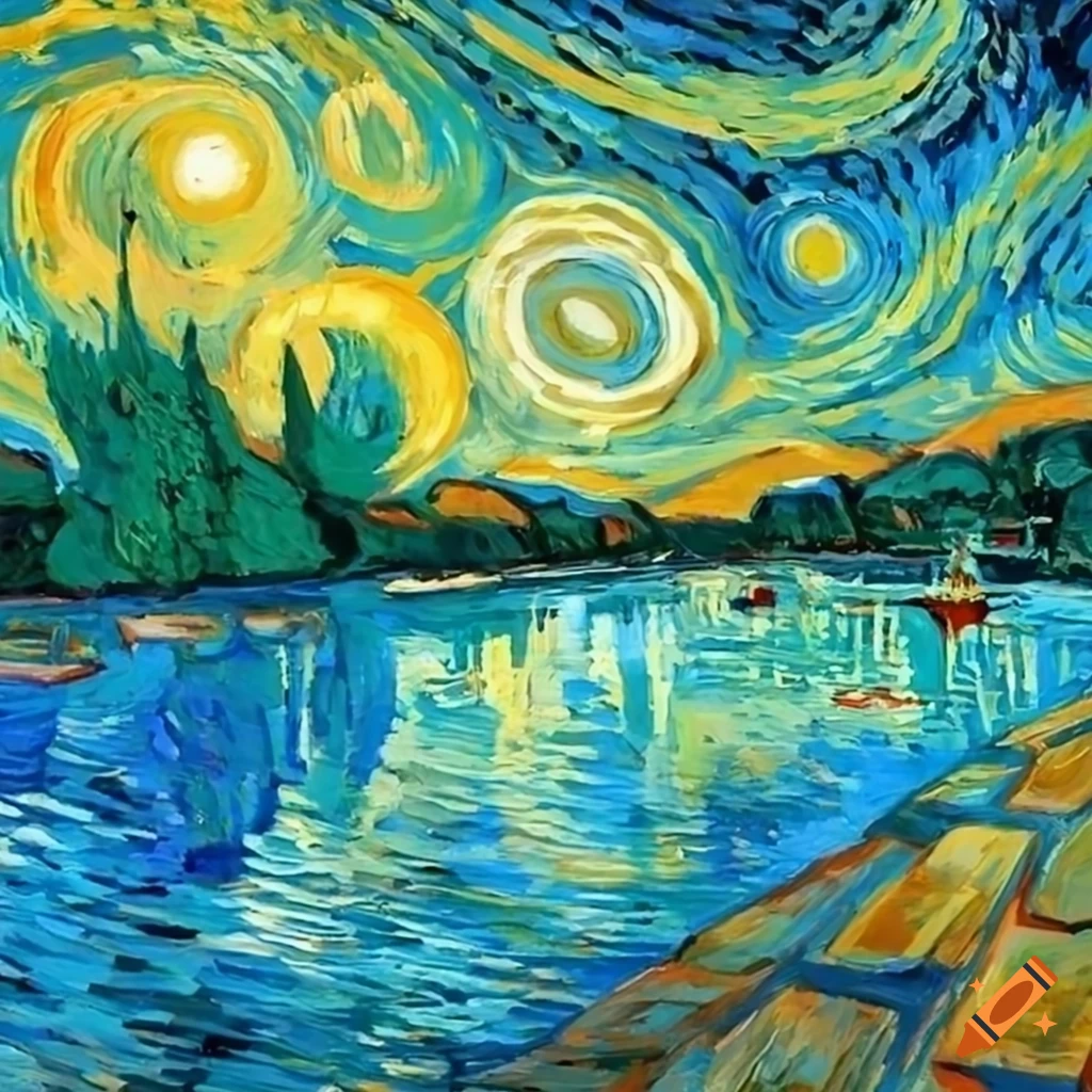 Swimming pool painted in van gogh style in 4k ultra hd quality on Craiyon