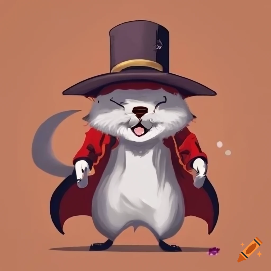 Squirrel with tricorn hat and red trench coat in root board game style ...