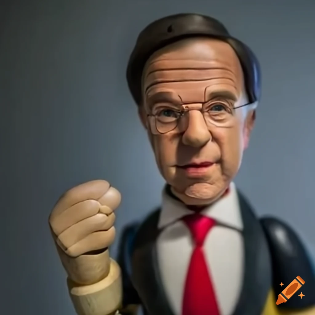 Imaginative representation of Mark Rutte as Pinocchio on Craiyon