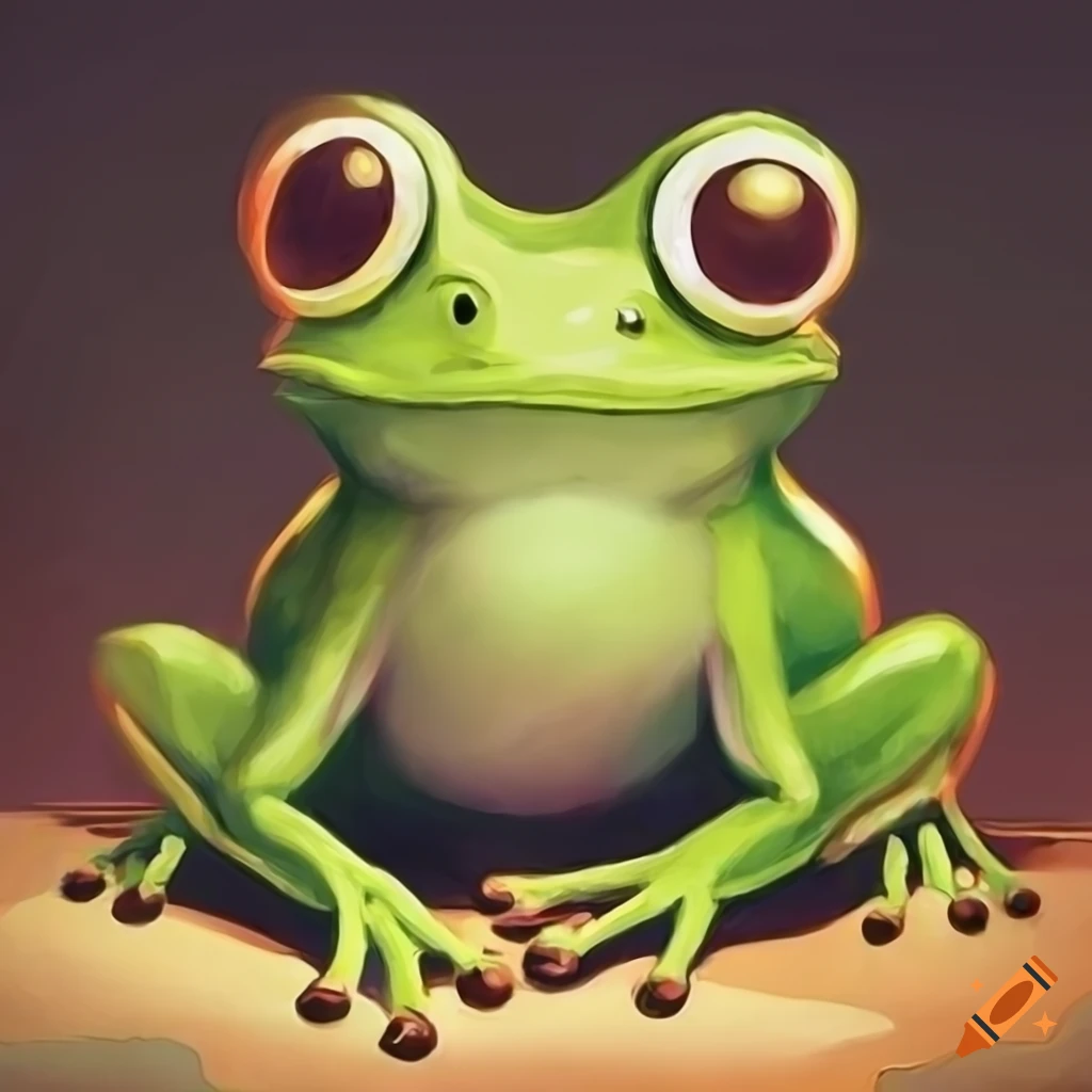 Smiling frog illustration by matsumoto hoji on Craiyon